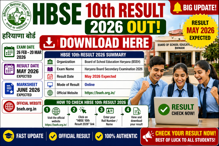 Haryana Board 12th Result 2026 Declared | BSEH Senior Secondary Results ...